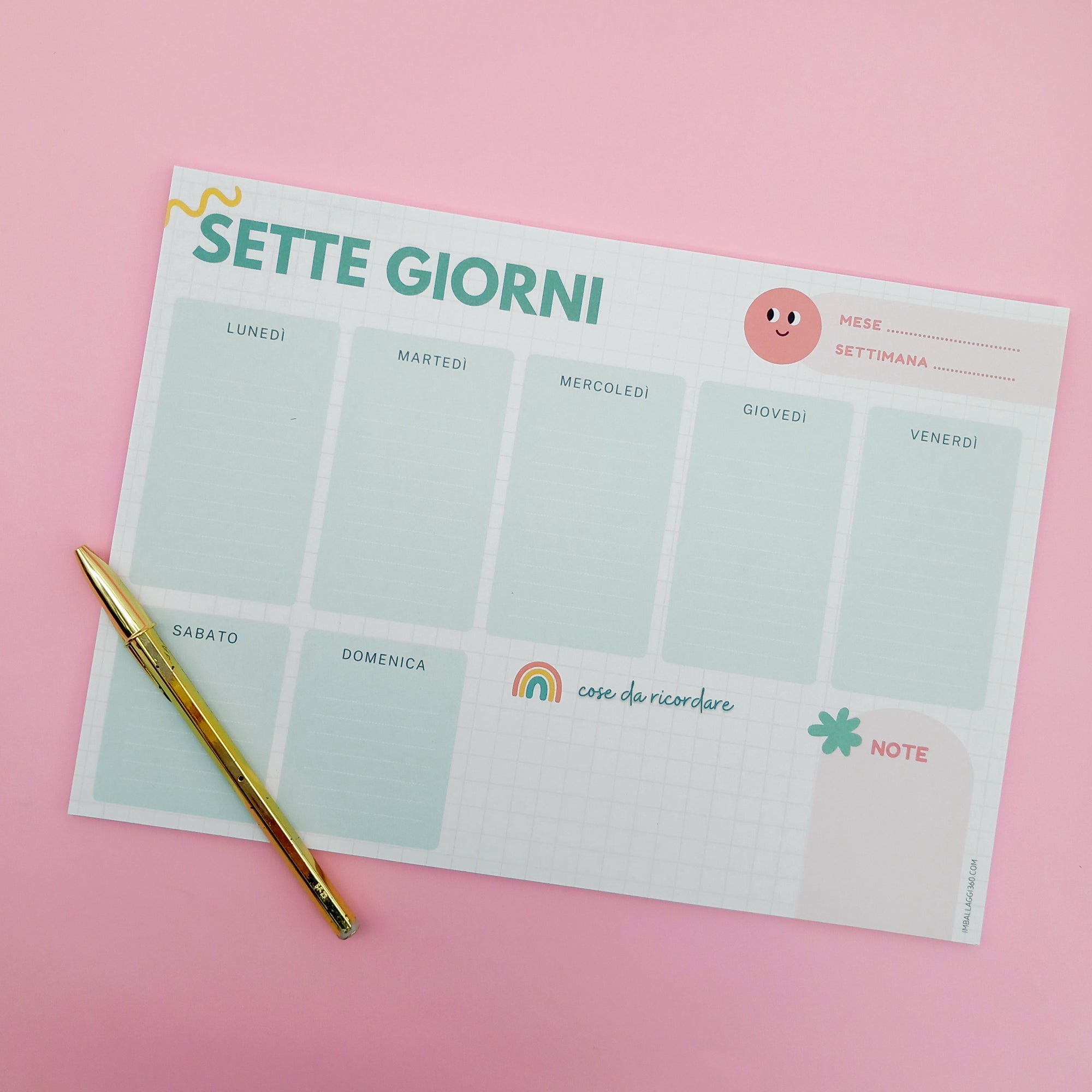 planner settimanale A4 con 50 fogli € 2,90 + Iva Imballaggi360.com